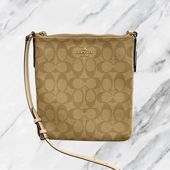 Coach | Bags | Coach Signature Pvc Crossbody Bag White Leather F5839 ...